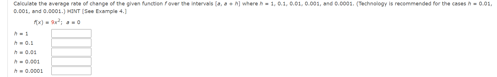 Solved Calculate the average rate of change of the given | Chegg.com