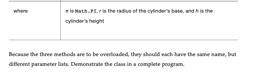 Solved 1. Area Class Write a class that has three overloaded | Chegg.com