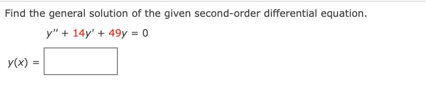 Solved Find the general solution of the given second-order | Chegg.com
