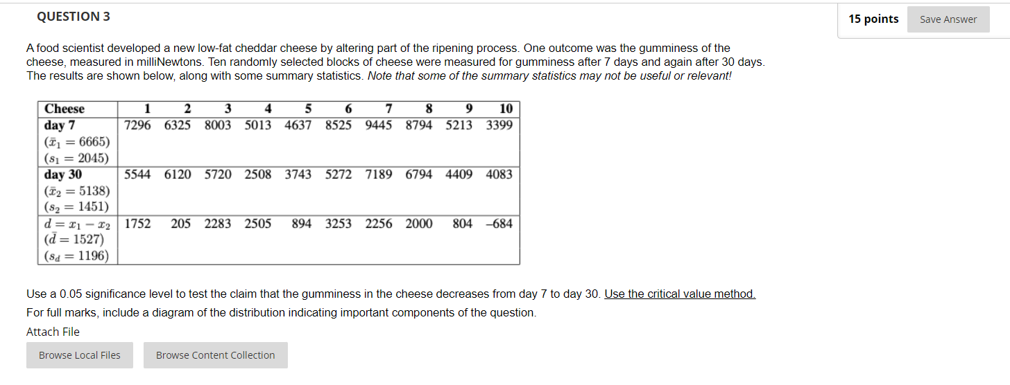 Solved QUESTION 3 15 points Save Answer A food scientist | Chegg.com