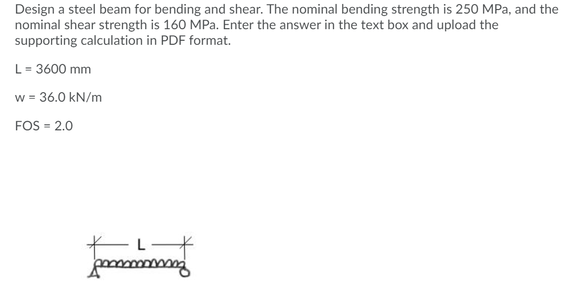 Solved Design a steel beam for bending and shear. The | Chegg.com