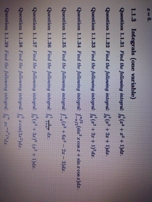 Solved Find the following integral: integral^1_0 (x^4 + x^2 | Chegg.com