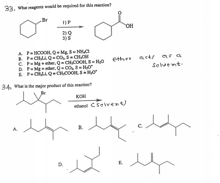 Solved 33. What reagents would be required for this | Chegg.com