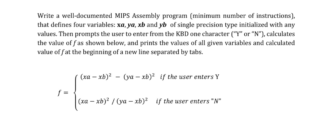 Solved Write a well-documented MIPS Assembly program | Chegg.com
