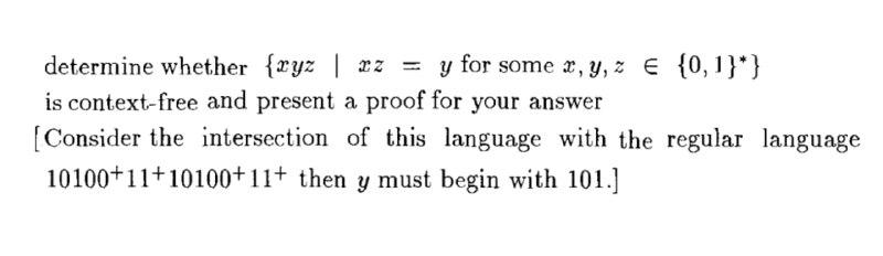Solved determine whether {xyz | zz = y for some x,y,z E | Chegg.com