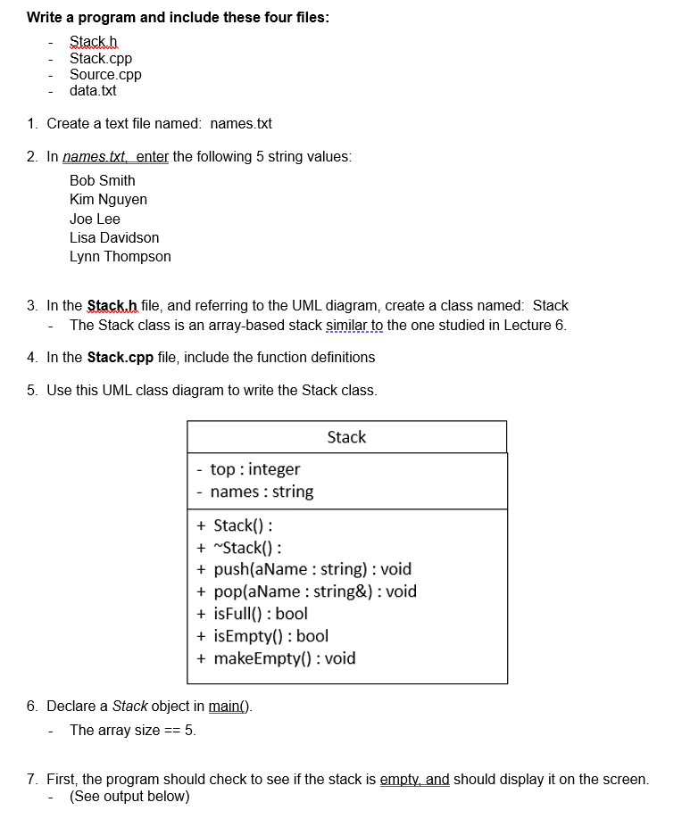 Solved Write a program and include these four files: - | Chegg.com