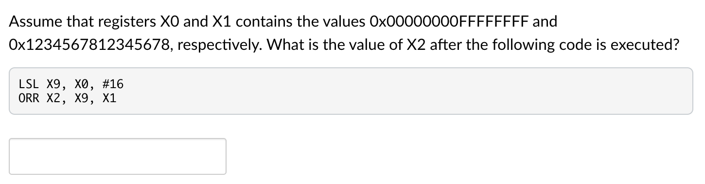 Solved Assume that registers X0 and X1 contains the values | Chegg.com