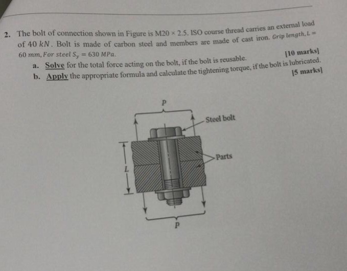 Solved course thread carries an external load are made of | Chegg.com