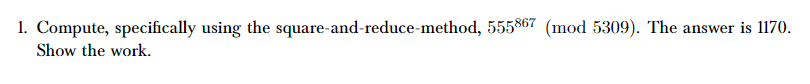 Solved 1. Compute, specifically using the | Chegg.com