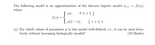 Solved jur, The following model is an approximation of the | Chegg.com