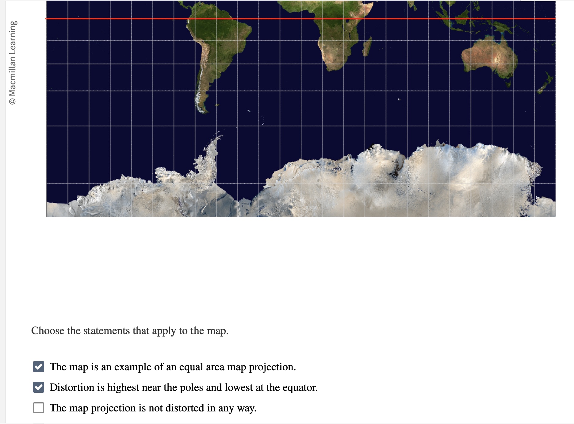 Solved Choose the statements that apply to the map.The map | Chegg.com