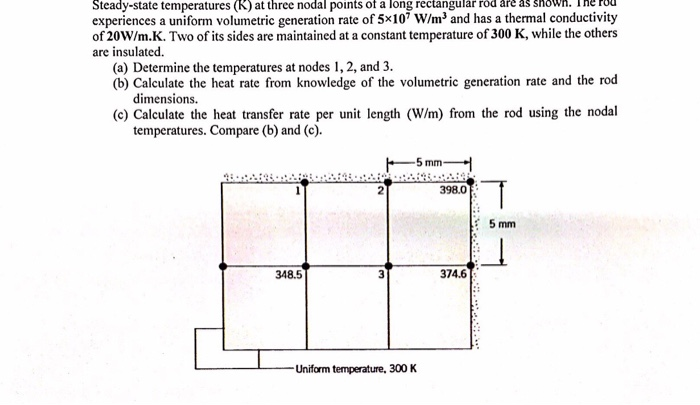 Solved Steady-state temperatures (K) at three nodal points | Chegg.com