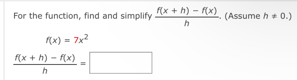 Solved For the function, find and simplify | Chegg.com