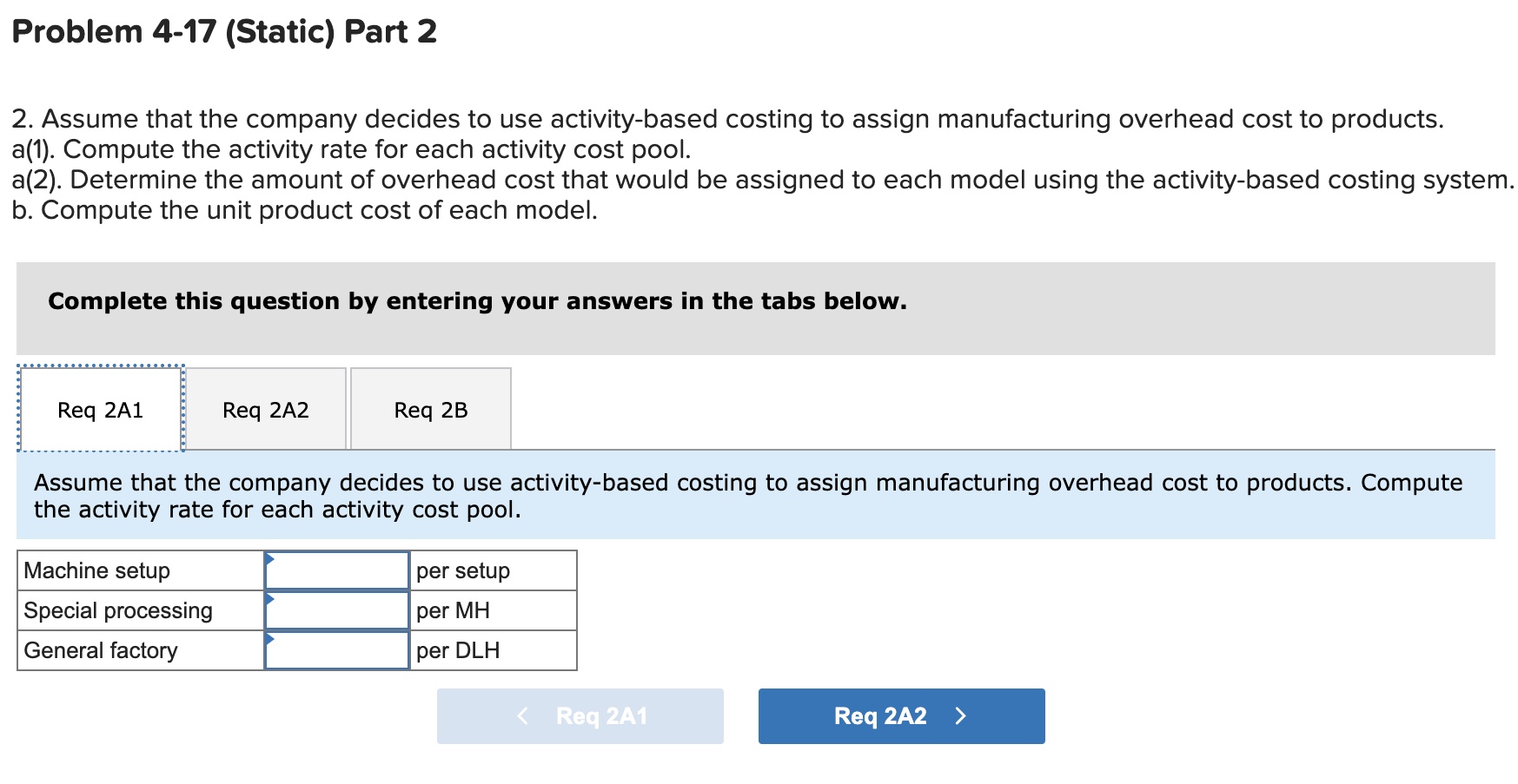 Solved Problem 4-17 (Static) Contrast Activity-Based Costing | Chegg.com