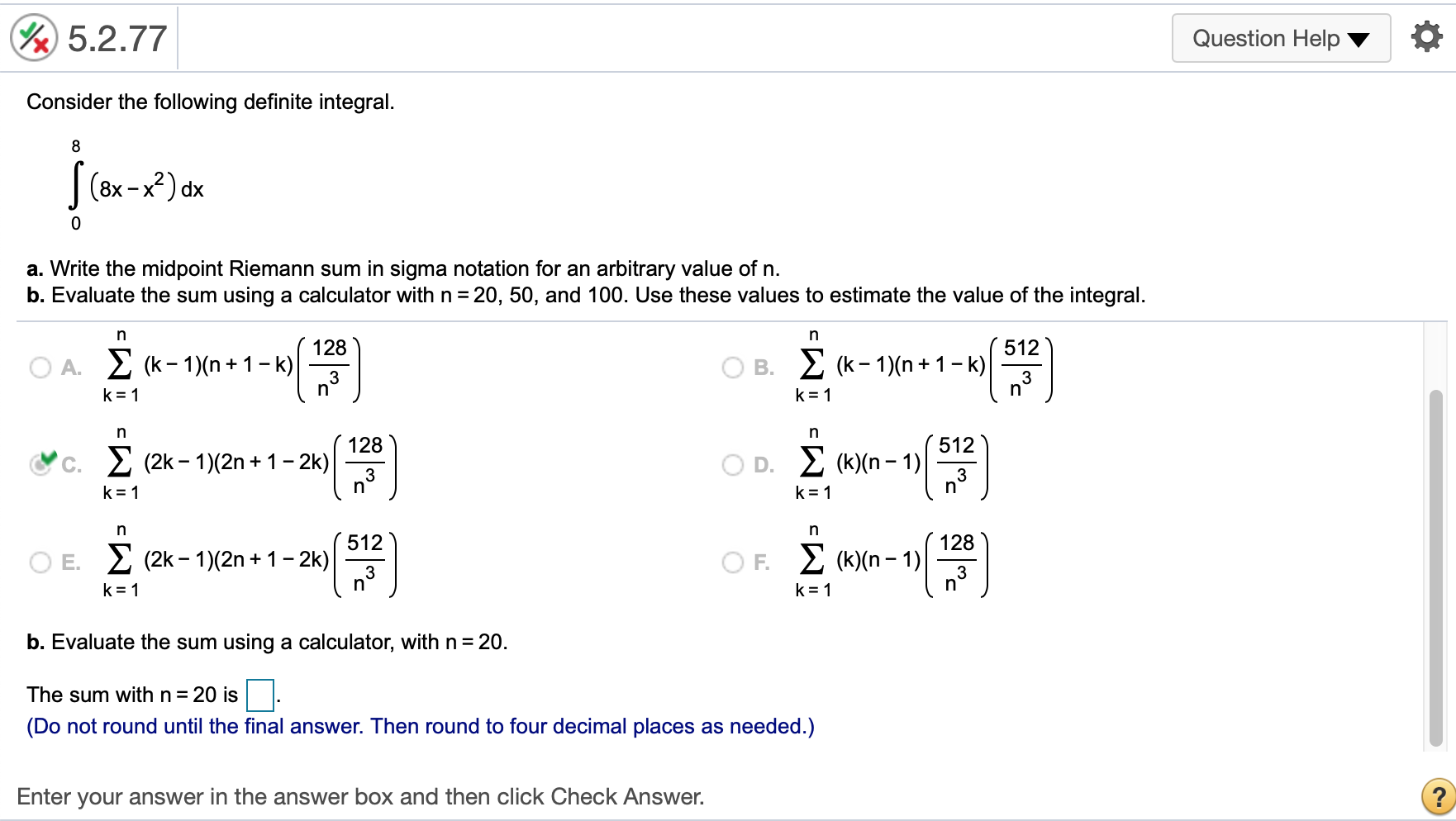 Solved Both A and B For B how to calculate n=20 n=50 n=100 | Chegg.com