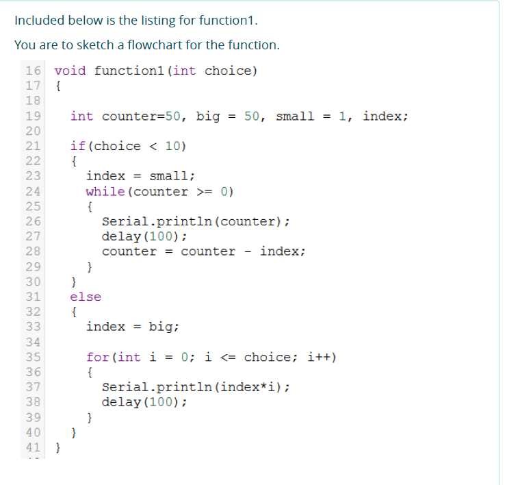 Solved Included below is the listing for function1. You are | Chegg.com