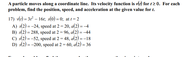 Solved A particle moves along a coordinate line. Its | Chegg.com