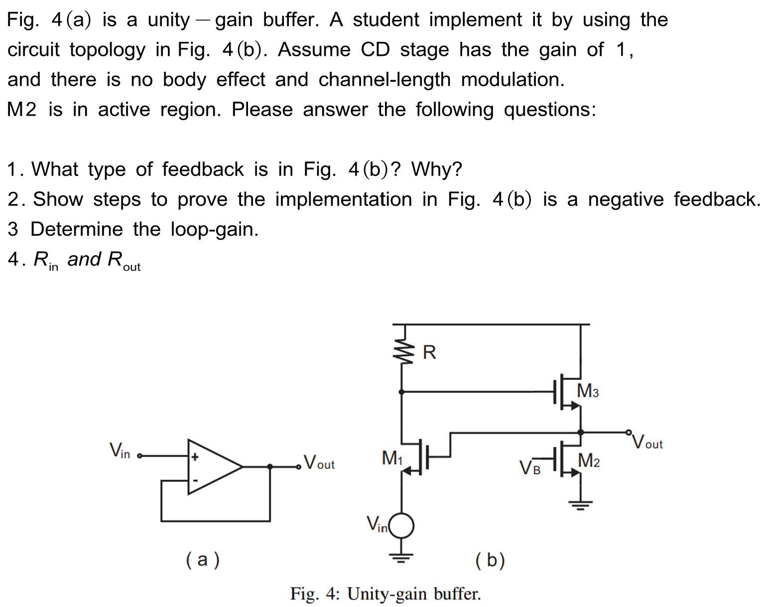 Solved Fig. 4 (a) is a unity - gain buffer. A student | Chegg.com