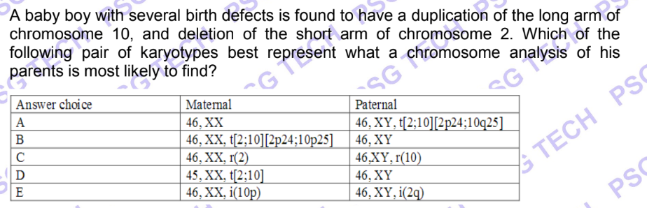 A baby boy with several birth defects is found to | Chegg.com