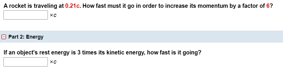 Solved A rocket is traveling at 0.21c. How fast must it go | Chegg.com