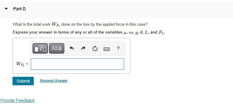 Solved Now the applied force is changed to F2, so that | Chegg.com