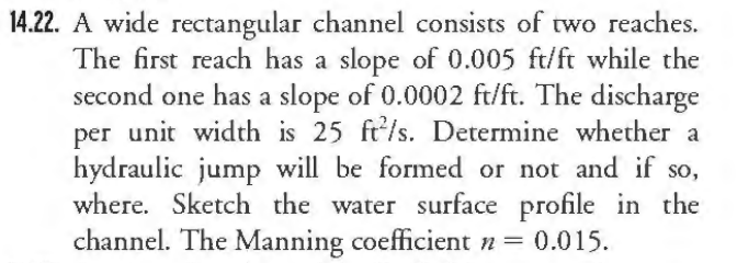 Solved 14.22. A wide rectangular channel consists of two | Chegg.com