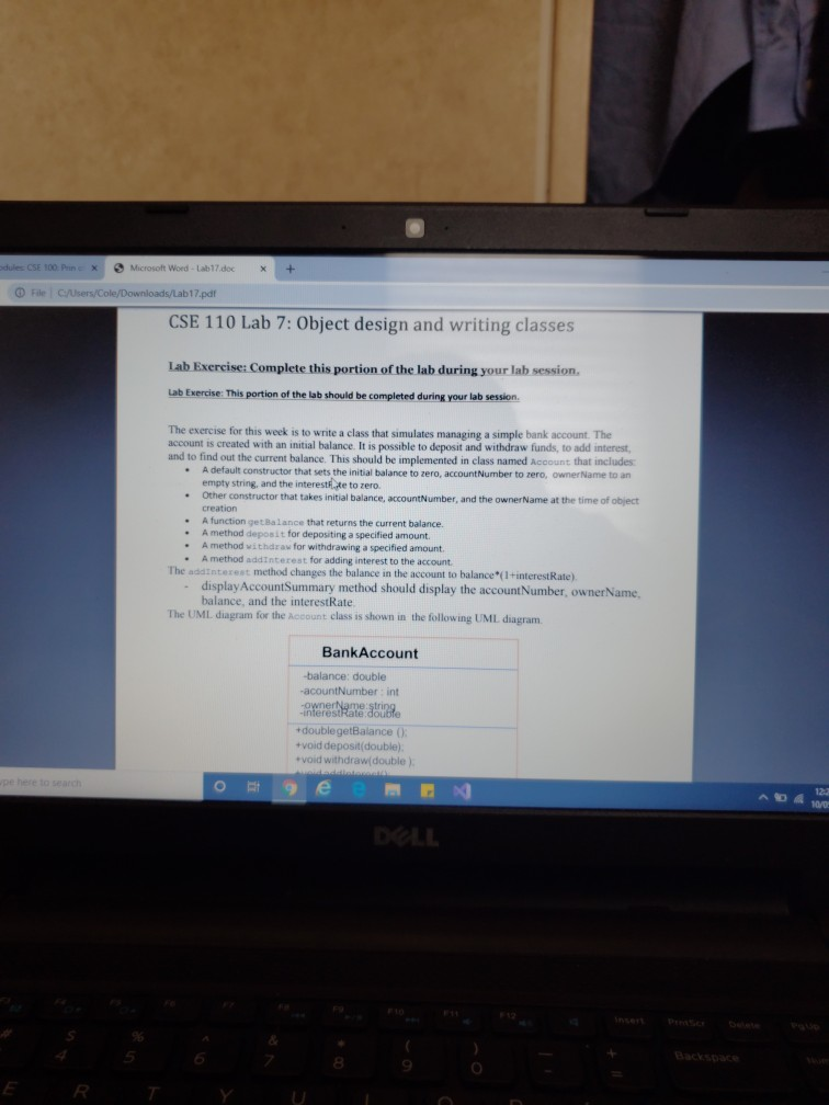 Solved dule CSE 100. Prin Microsoft Word -Lab 17.doc x + Fle | Chegg.com