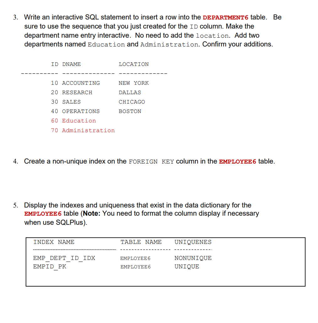 Solved Prologue: Create two tables for this practice: CREATE | Chegg.com