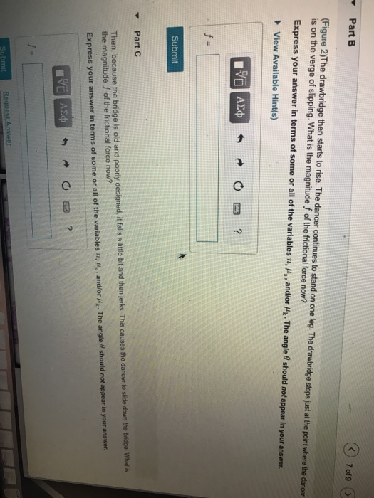 Solved Part B (Figure 2)The drawbridge then starts to rise. | Chegg.com