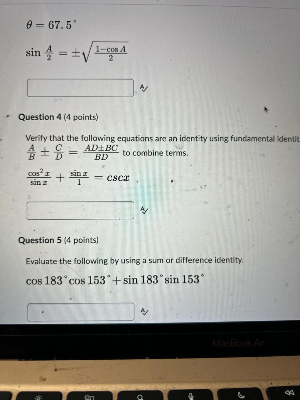 Solved Prove the identity using the sum/difference identity. | Chegg.com