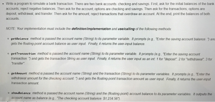 Solved Write a program to simulate a bank transaction | Chegg.com