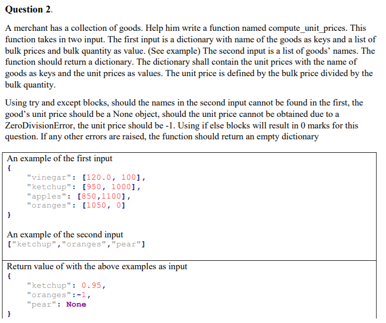 Solved Question 2. A merchant has a collection of goods. | Chegg.com