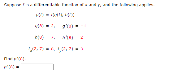 Solved Suppose f is a differentiable function of x and y, | Chegg.com