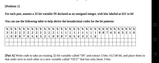 [Problem 1) For each part, assume a 32-bit variable | Chegg.com