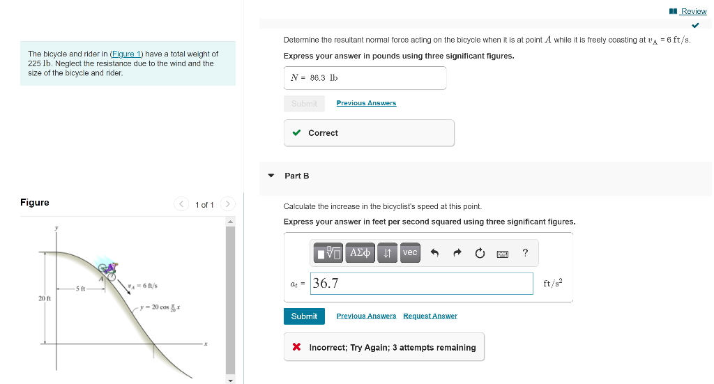 Solved Review Determine The Resultant Normal Force Acting