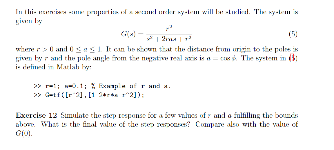 Solved In this exercises some properties of a second order | Chegg.com