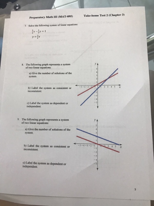 Solved Take-home Test 2 (Chapter 3) Preparatory Math III | Chegg.com
