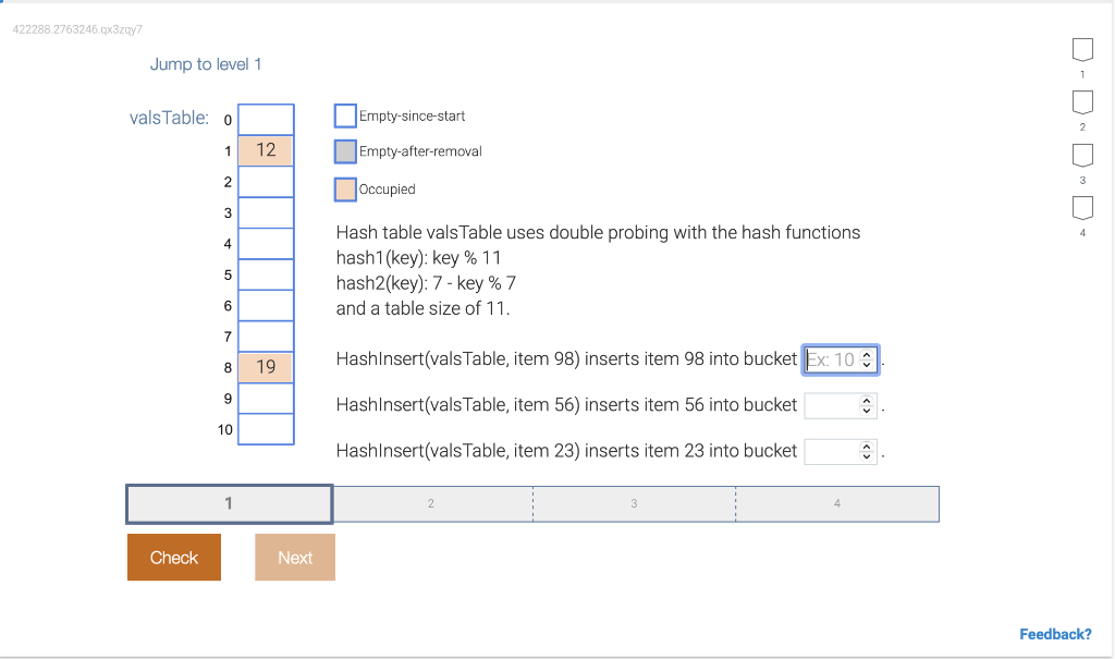Solved Empty-since-start Empty-after-removal Occupied Hash | Chegg.com