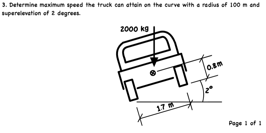 Solved 3. Determine maximum speed the truck can attain on | Chegg.com