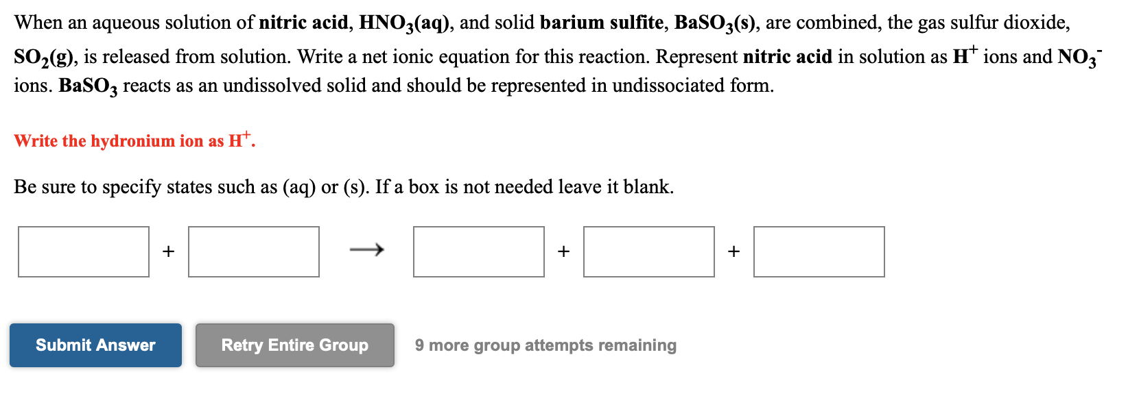 Solved When an aqueous solution of nitric acid, HNO3(aq), | Chegg.com