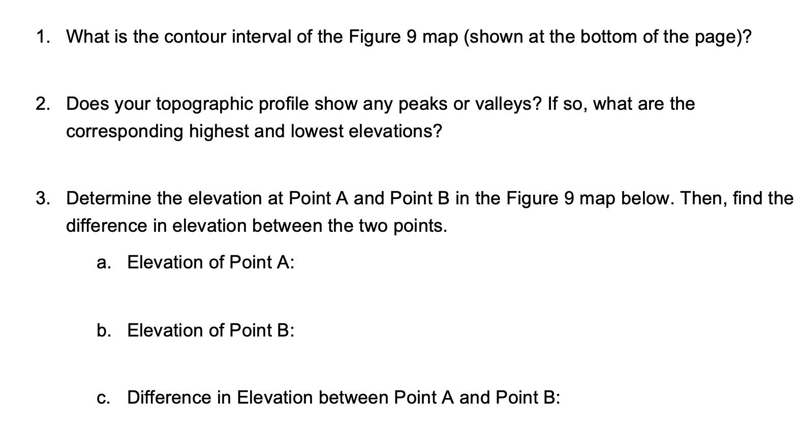 Solved A topographic profile is a representation of what an | Chegg.com