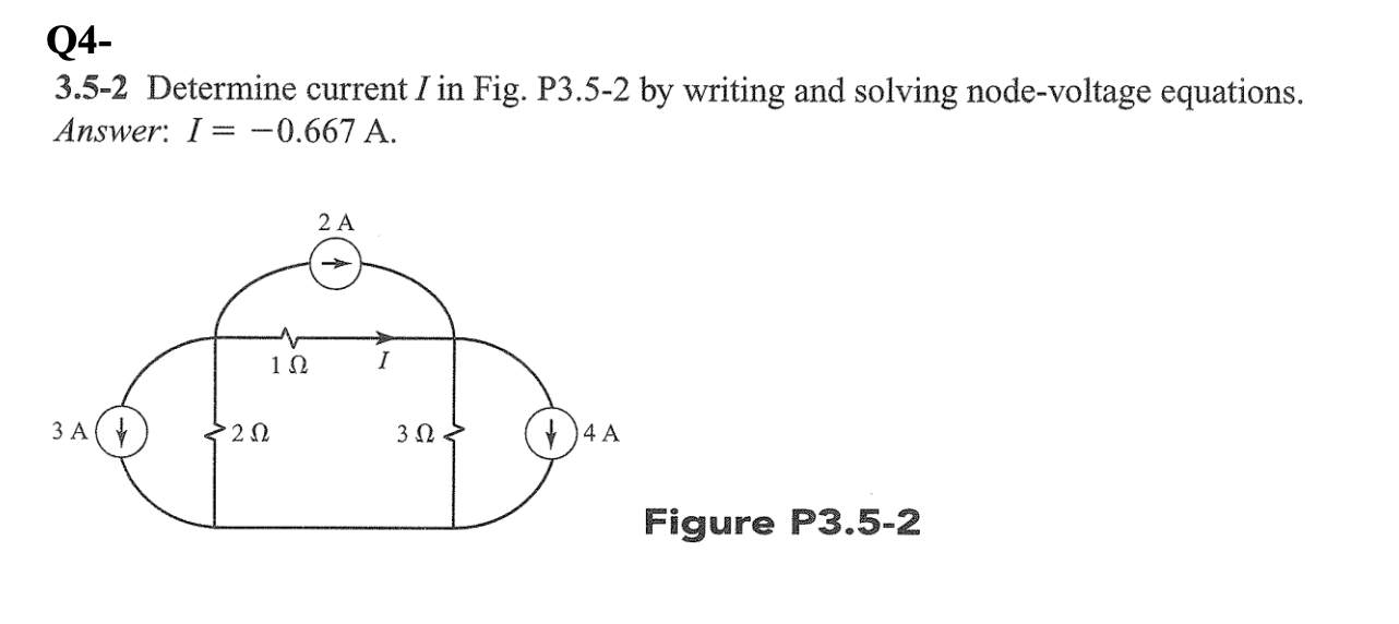 Solved 3.5-2 Determine current I in Fig. P3.5-2 by writing | Chegg.com