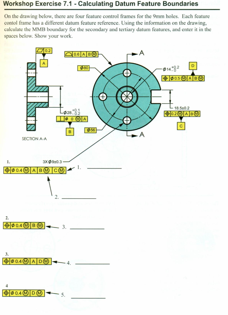 Solved Workshop Exercise 7.1 - Calculating Datum Feature | Chegg.com