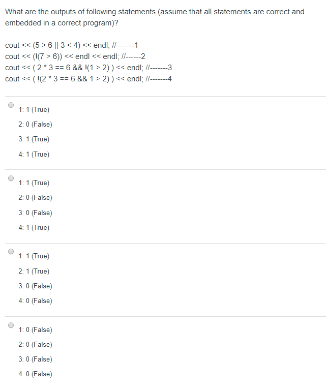 Solved What Are The Outputs Of Following Statements Assume 