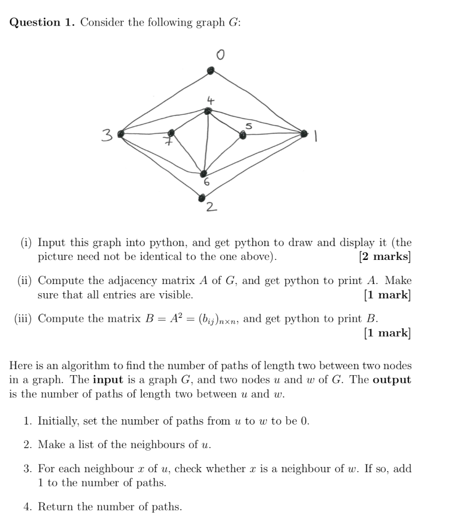 Solved Adjacency matrix: Let G be a graph with vertex set V | Chegg.com