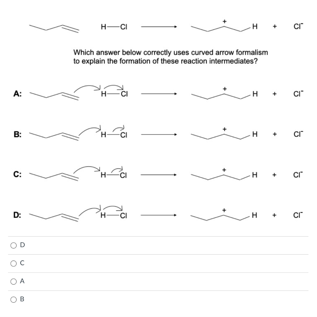 Solved H-CI H + CI Which answer below correctly uses curved | Chegg.com