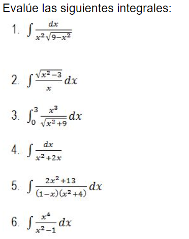 Evalúe las siguientes | Chegg.com