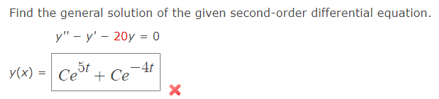 Solved Find the general solution of the given second-order | Chegg.com