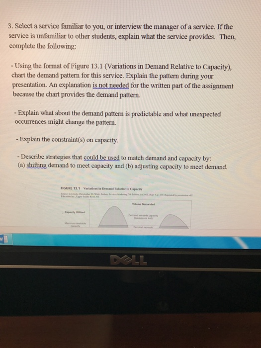 Solved 3. Select a service familiar to you, or interview the | Chegg.com