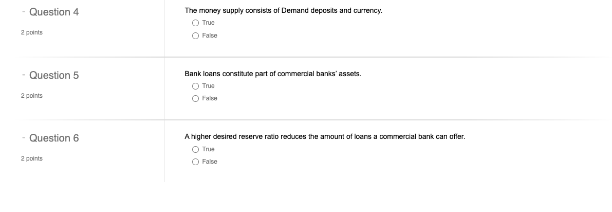 Solved The money supply consists of Demand deposits and | Chegg.com
